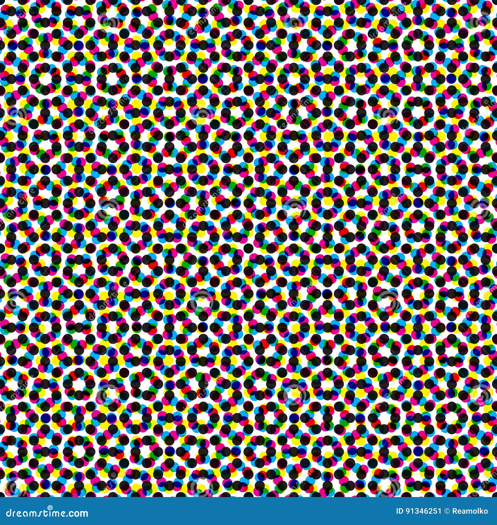 CMYK Seamless Pattern With Circles Vector Illustration | CartoonDealer ...