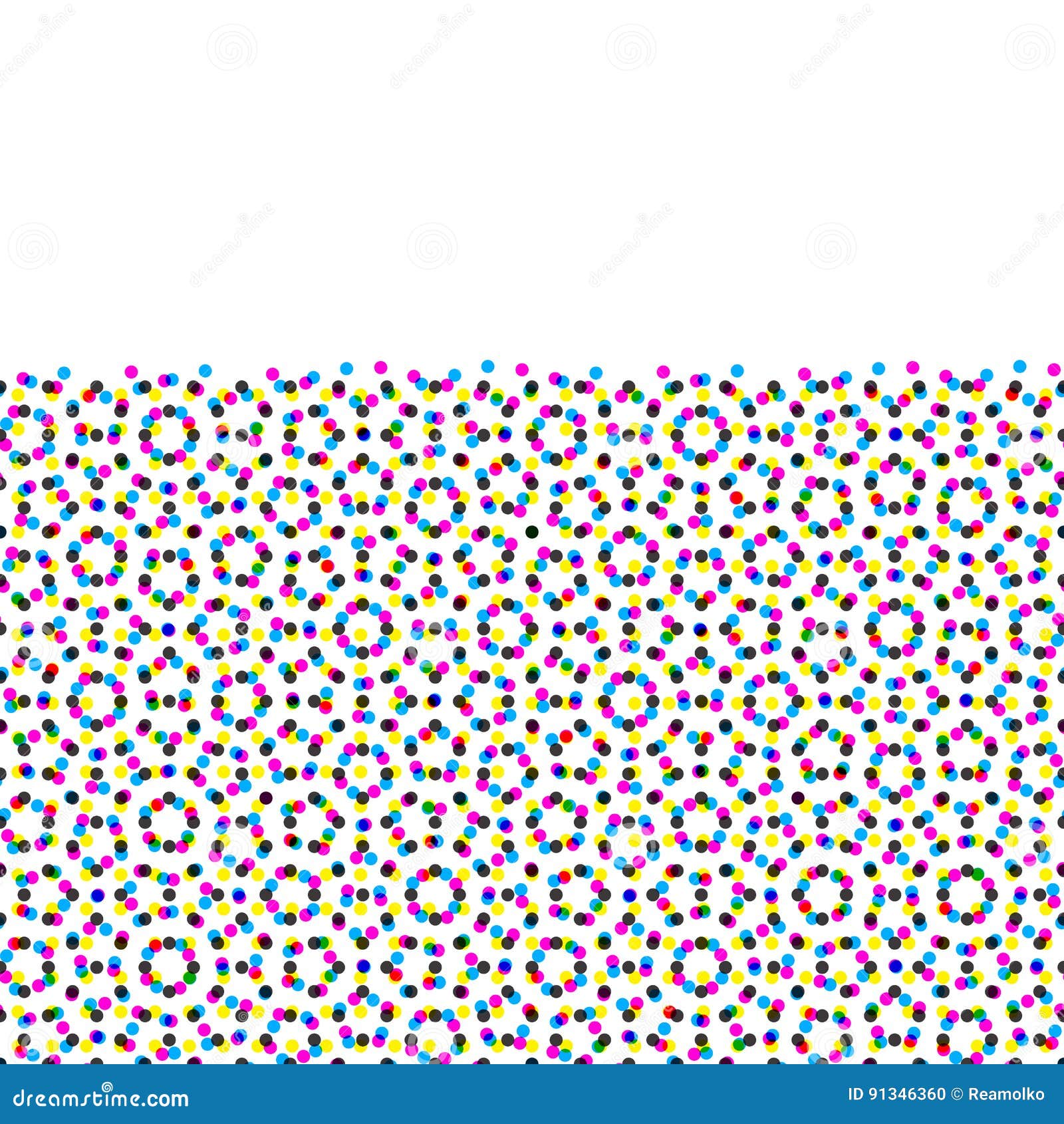 CMYK Halftone Seamless Pattern. Stock Vector - Illustration of print ...