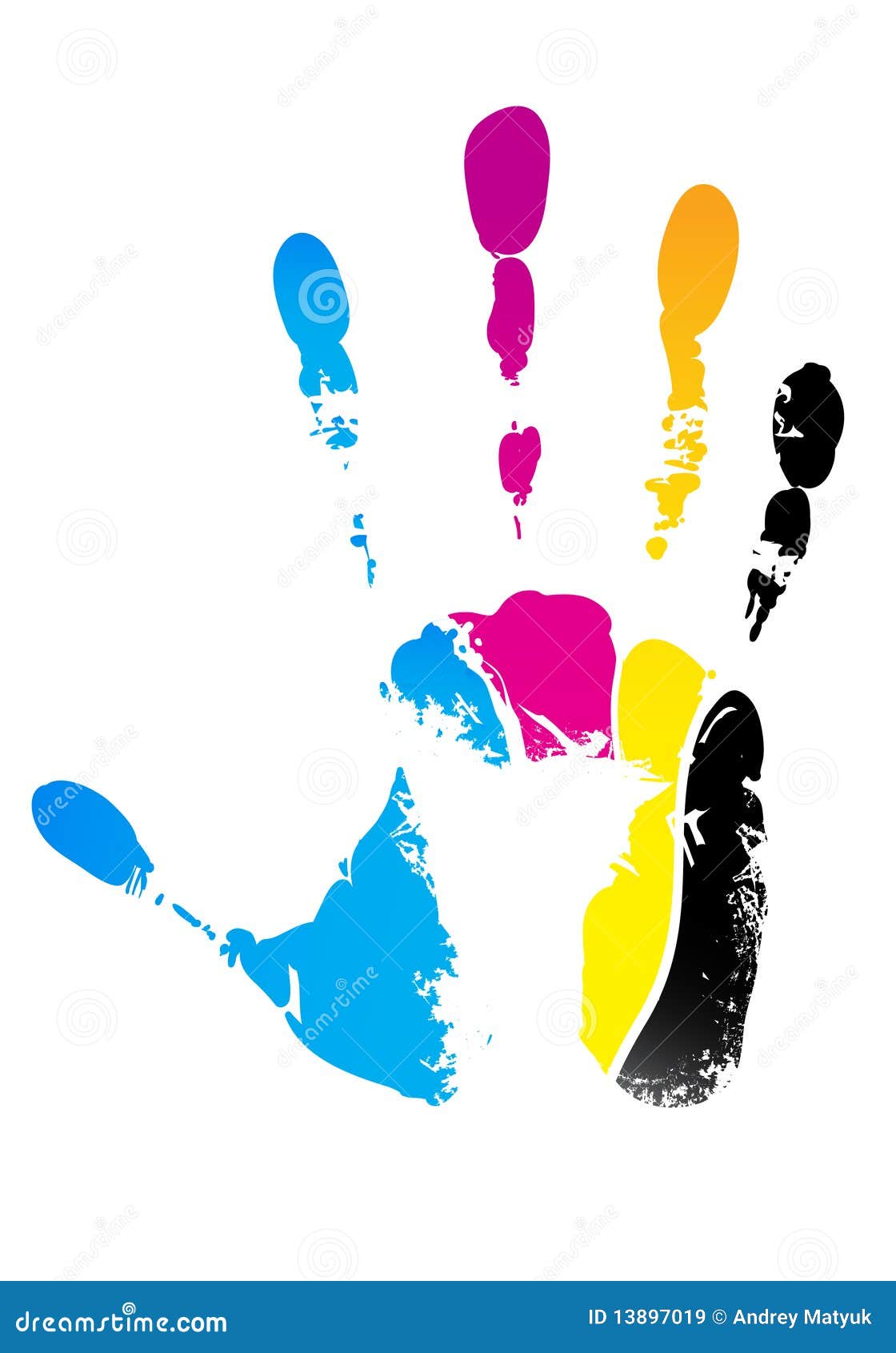 Cmyk handprint stock vector. Illustration of color, concept - 13897019