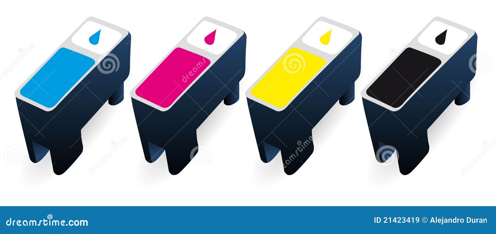 CMYK ink cartridges stock vector. Illustration of graphic - 21423419