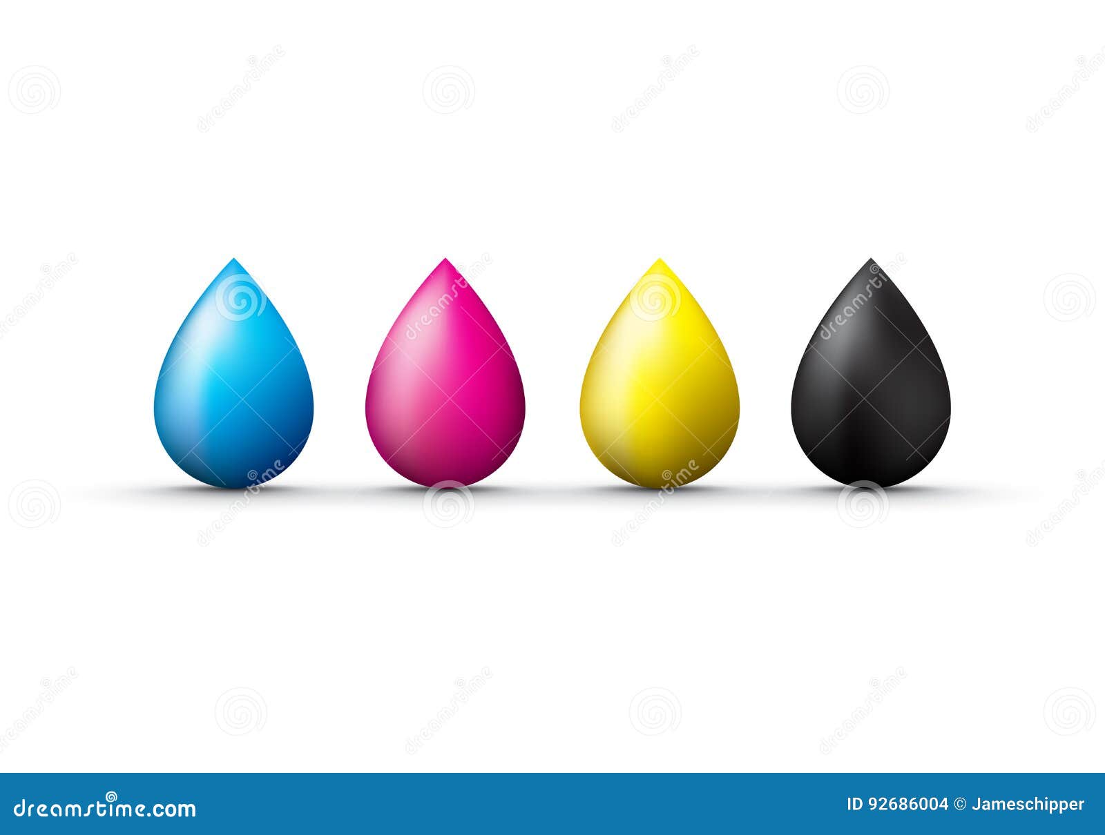 Cmyk ink droplets stock vector. Illustration of cmyk - 92686004