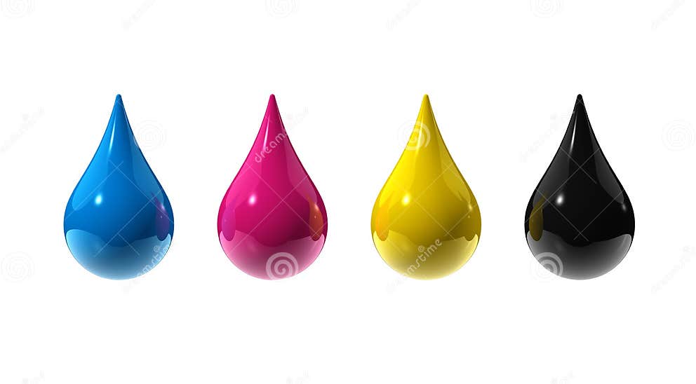 Cmyk ink drops stock illustration. Illustration of yellow - 12506454