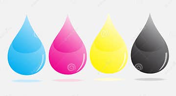 CMYK ink drops stock vector. Illustration of droplet - 80057527