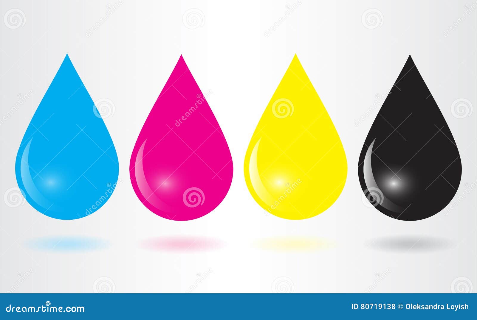 CMYK ink drops. stock vector. Illustration of press, palette - 80719138