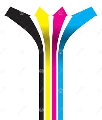 Cmyk Lines with Arrow Perspective Stock Vector - Illustration of ...