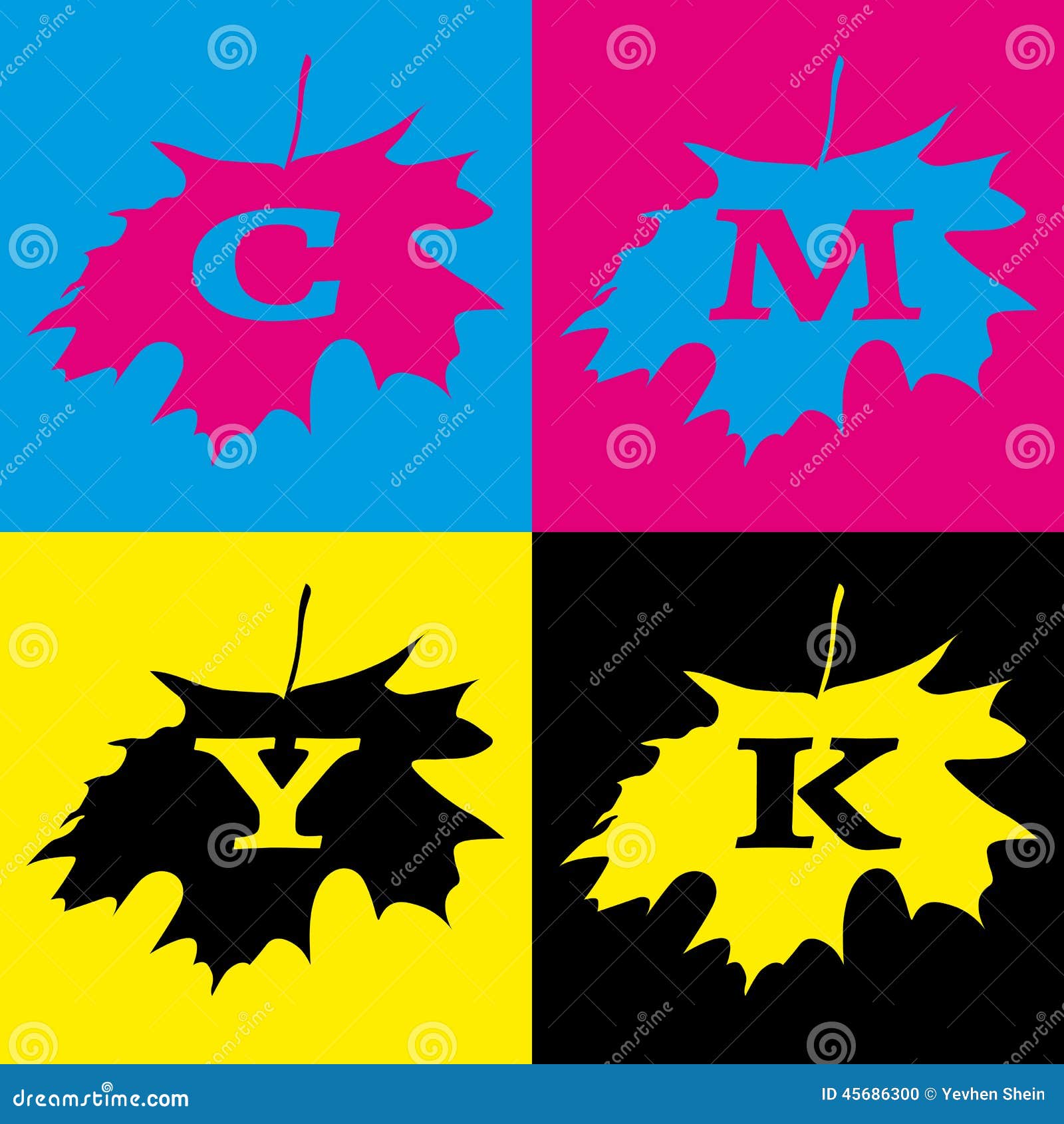 CMYK Maple Logo stock vector. Illustration of square - 45686300