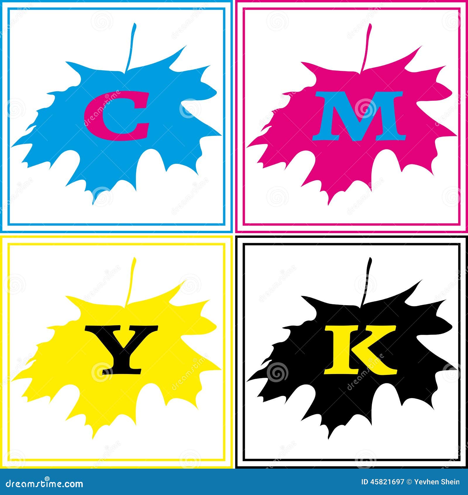 CMYK Maple Logo stock vector. Illustration of paint, vector - 45821697