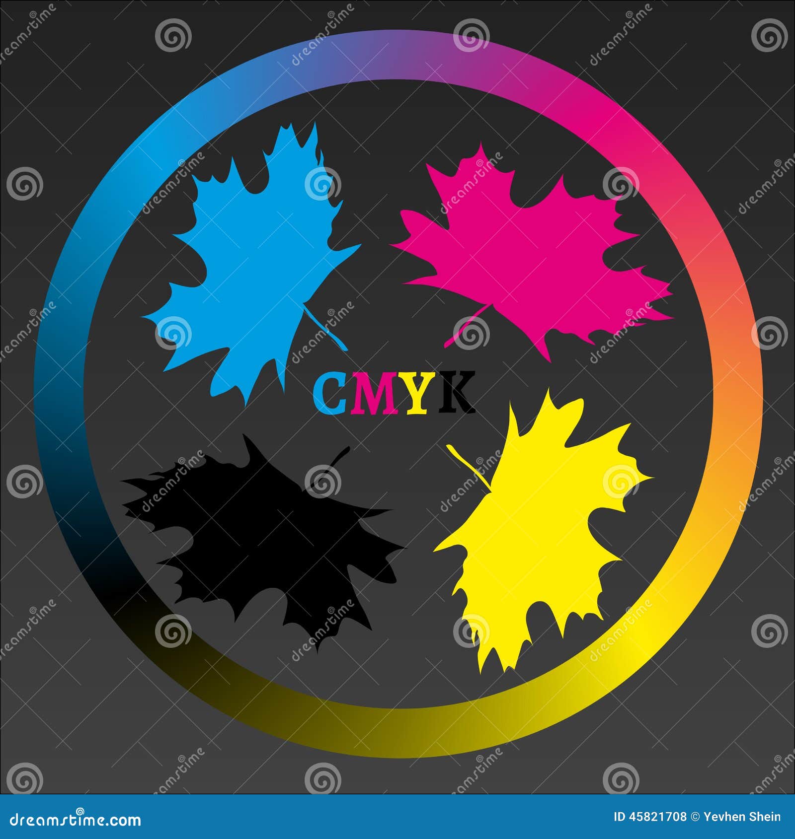 CMYK Maple Logo stock vector. Illustration of sign, technology - 45821708