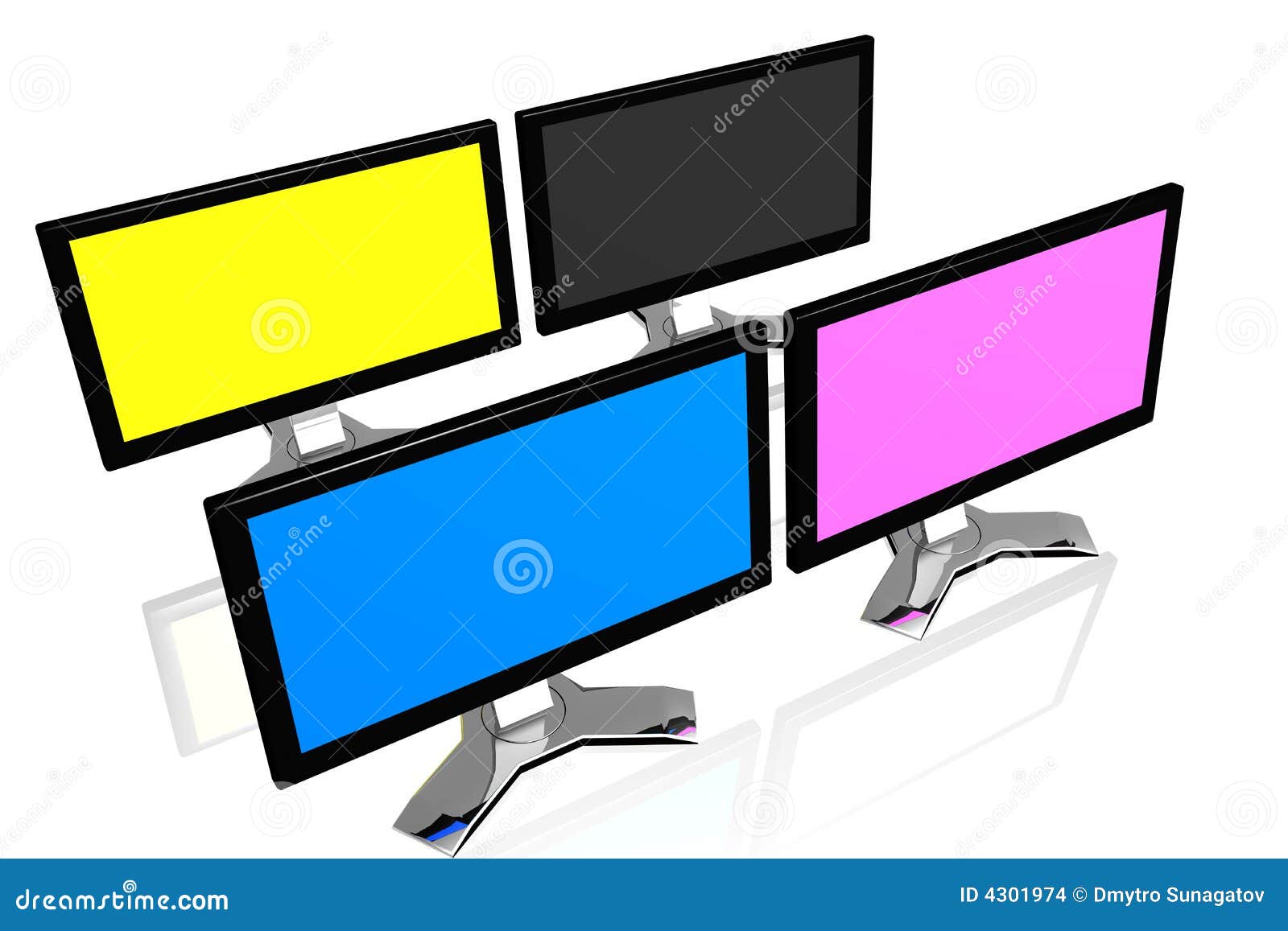 CMYK monitors stock illustration. Illustration of graphic - 4301974