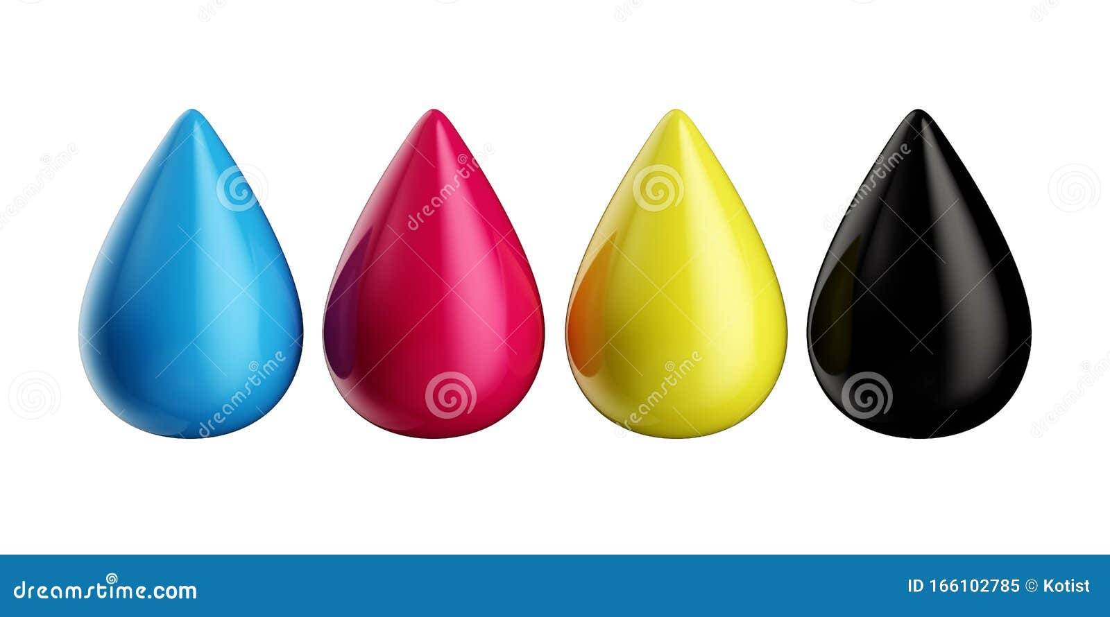 CMYK paint drop stock illustration. Illustration of palette - 166102785