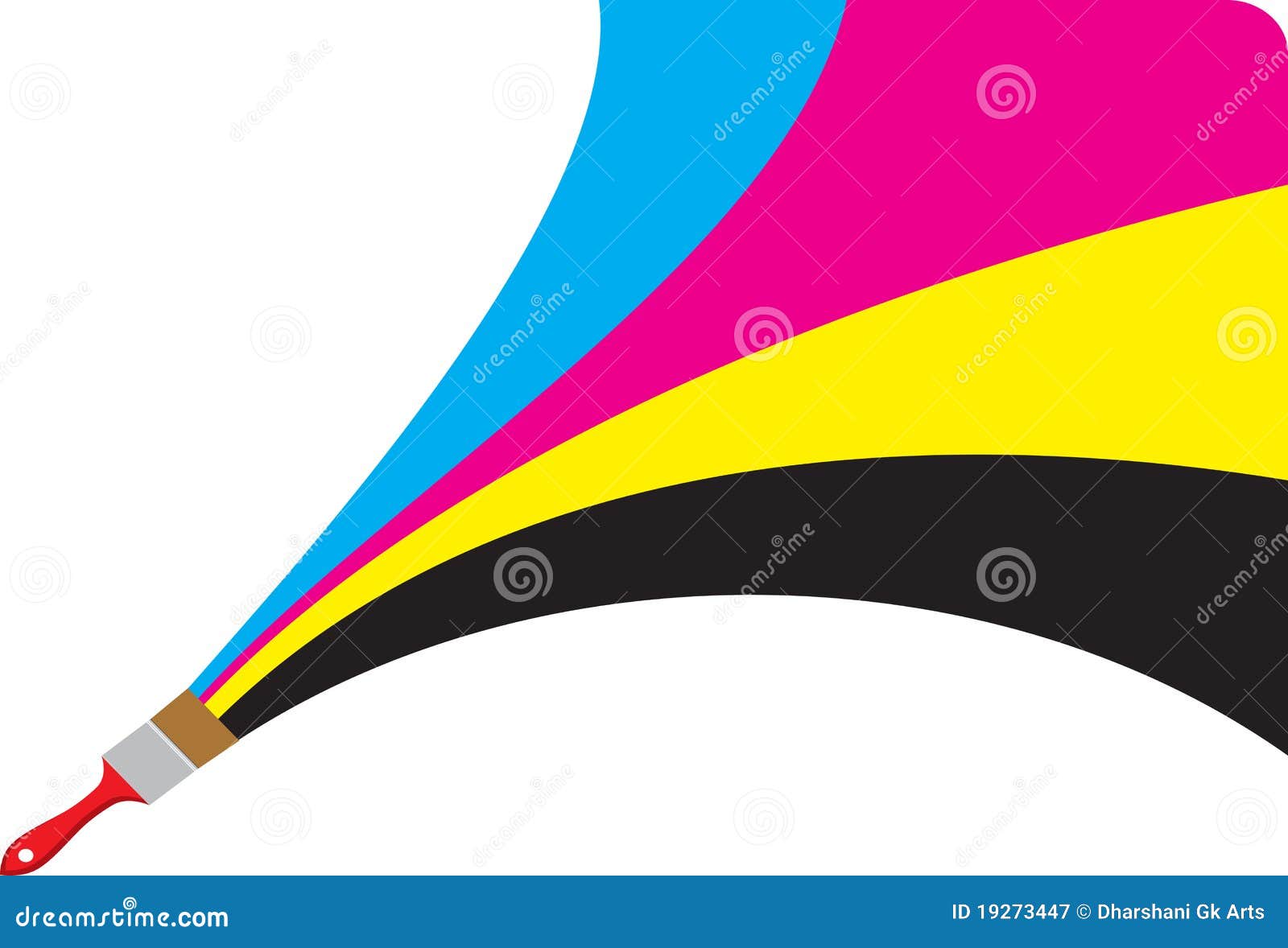 CMYK Paint In The Form Of A 3D Spiral Pipe. Inside View. Vector ...