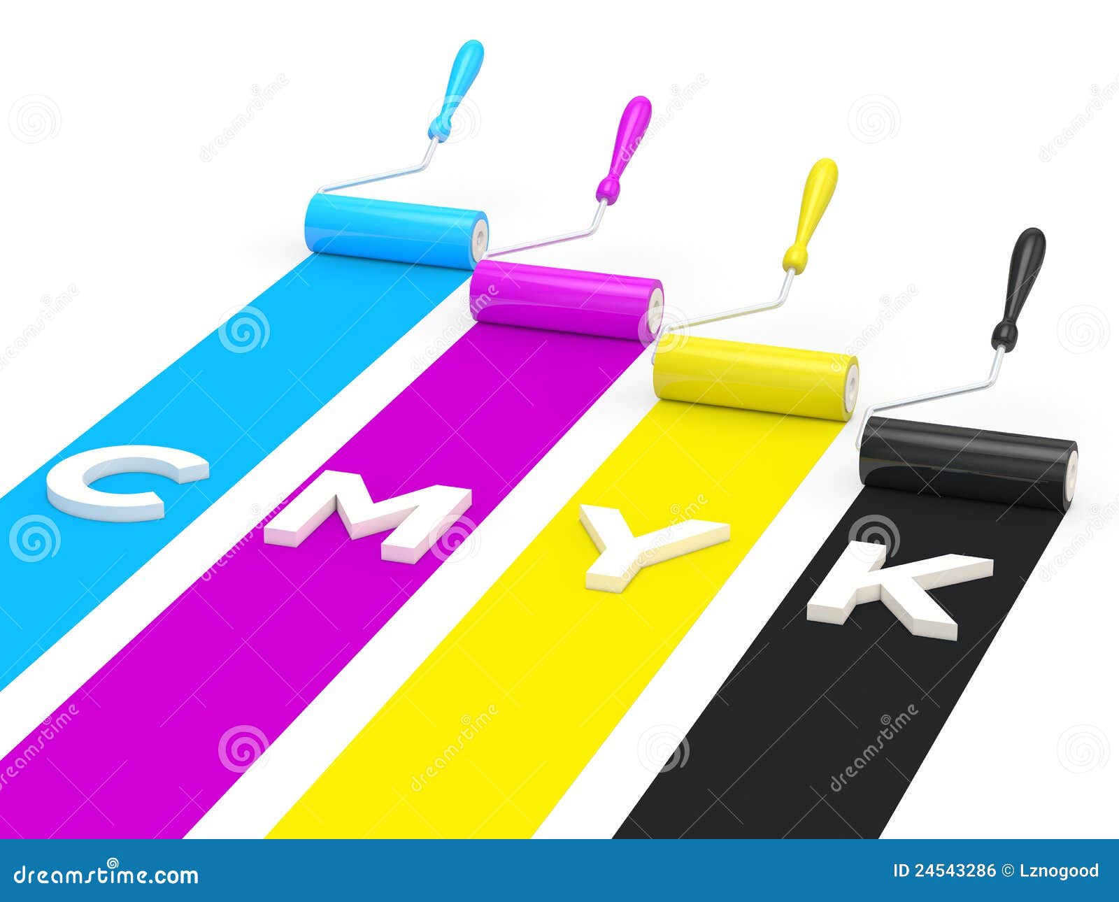 CMYK Paint In The Form Of A 3D Spiral Pipe. Inside View. Vector ...