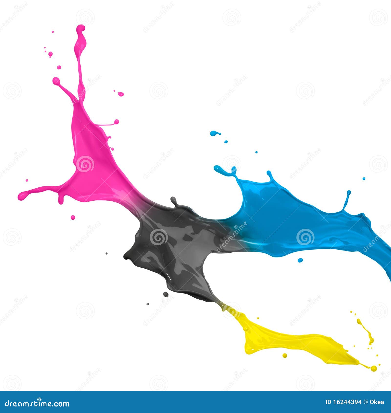 CMYK Paint Splash stock photo. Image of abstract, black - 16244394