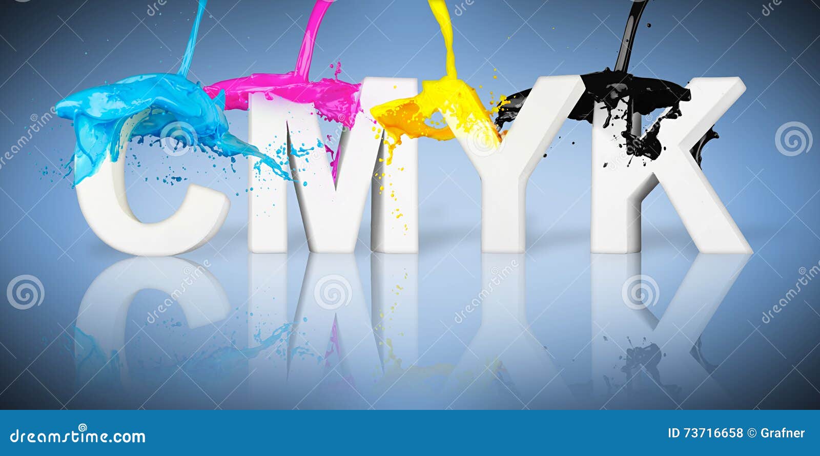 CMYK paint splash letters stock illustration. Illustration of shape ...