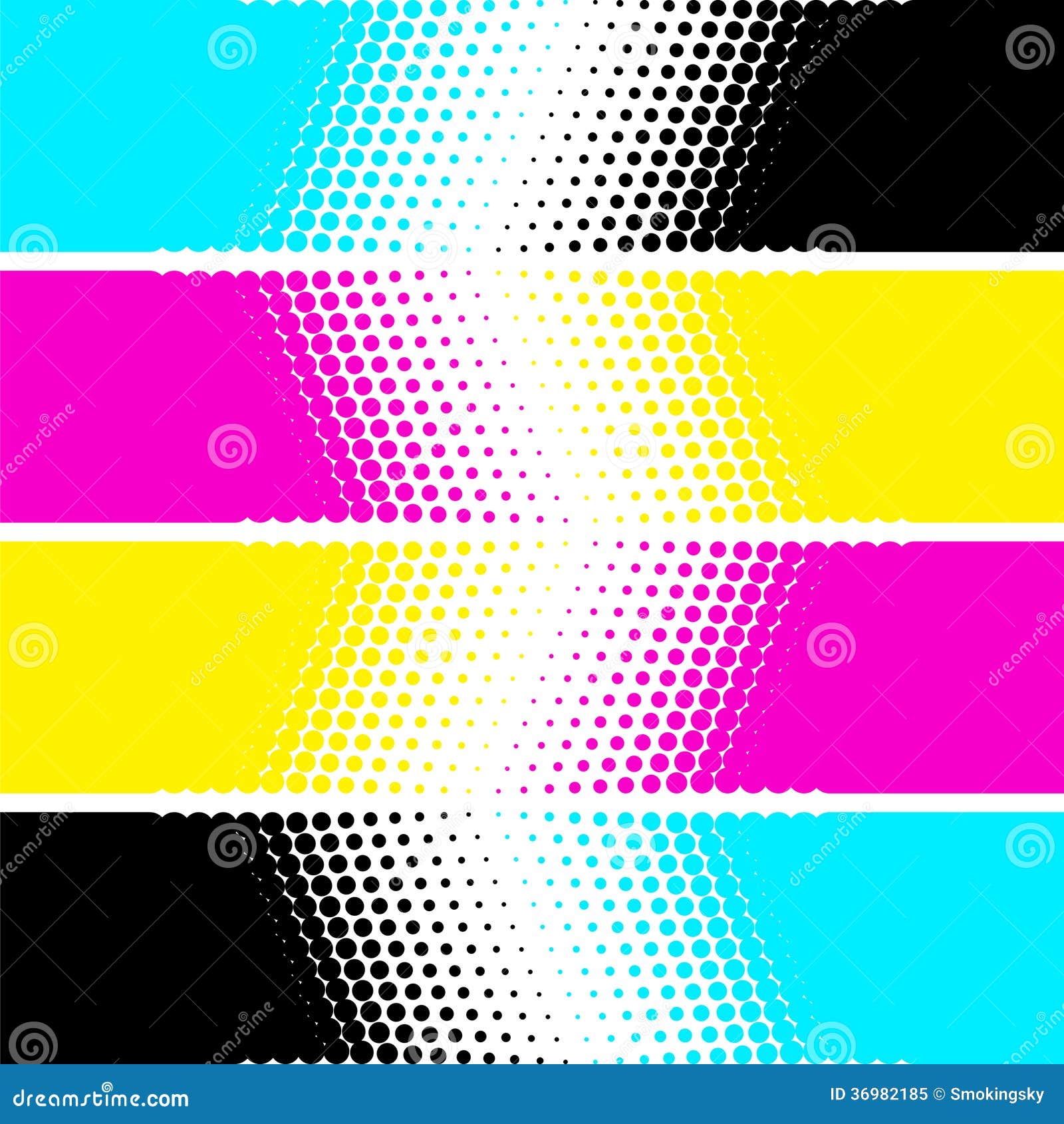 CMYK Paint Stripes In Vector. White Background Stock Vector ...