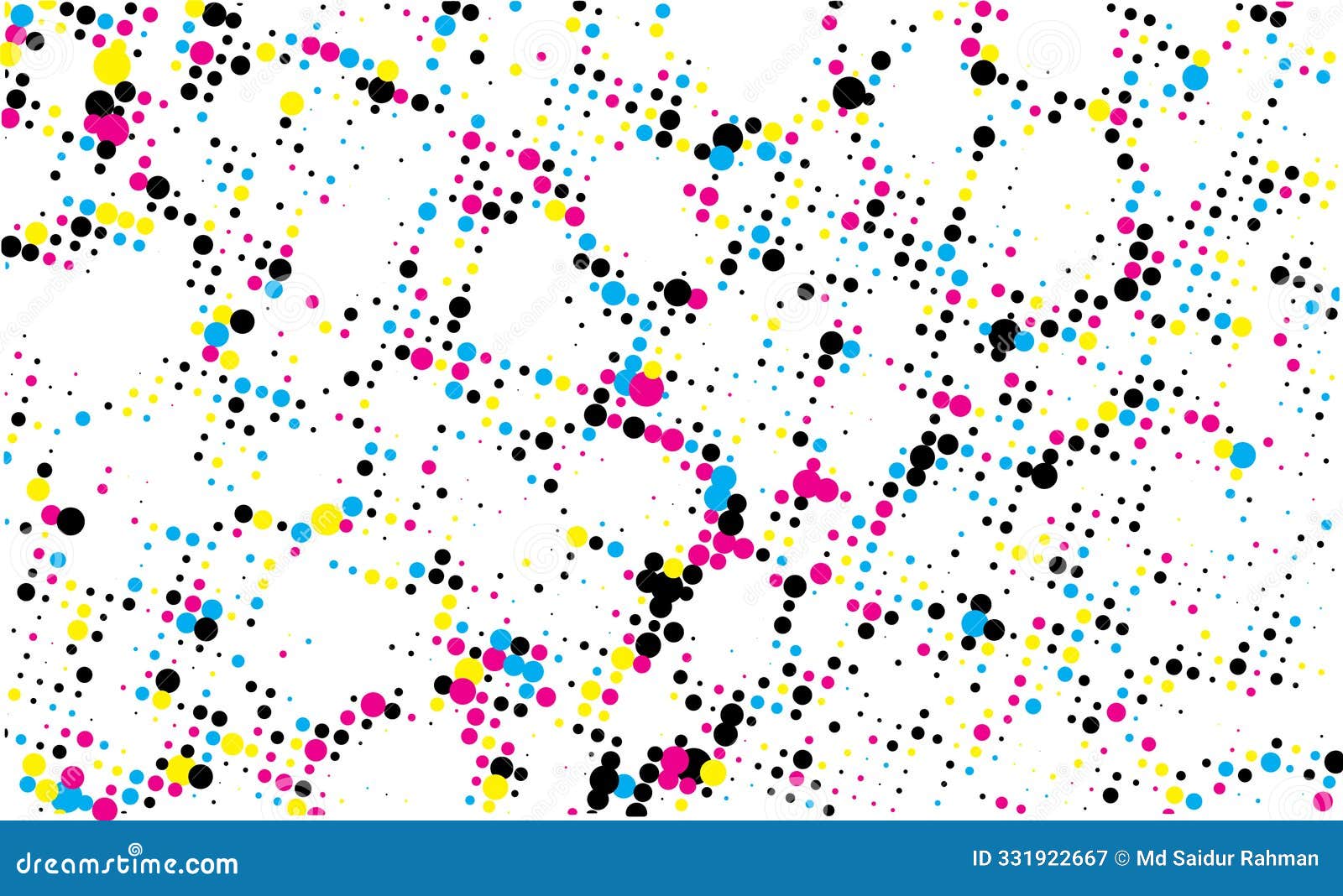 A Cmyk Pattern of Dots on a White Background, Colorfull Abstract Dots ...