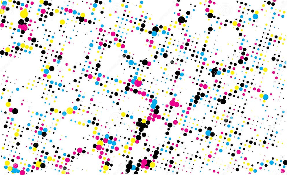 A Cmyk Pattern of Dots on a White Background, Colorfull Abstract Dots ...