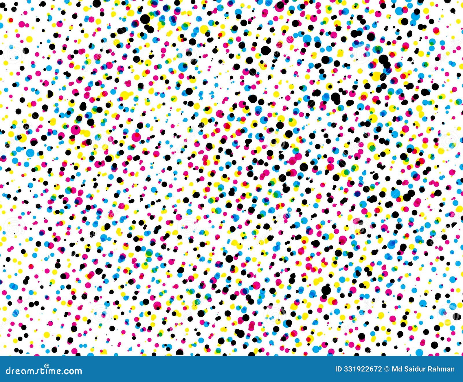 A Cmyk Pattern of Dots on a White Background, Colorfull Abstract Dots ...