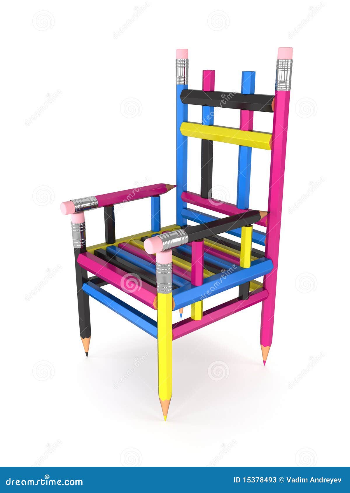 CMYK Pencil Chair stock illustration. Illustration of black - 15378493