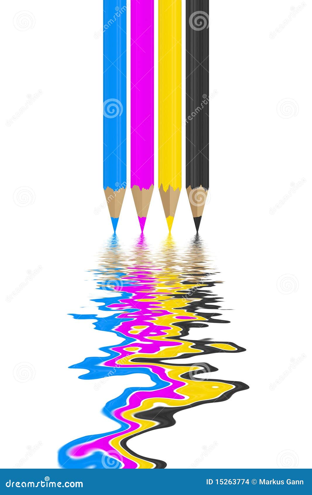 Cmyk pencils stock illustration. Illustration of color - 15263774