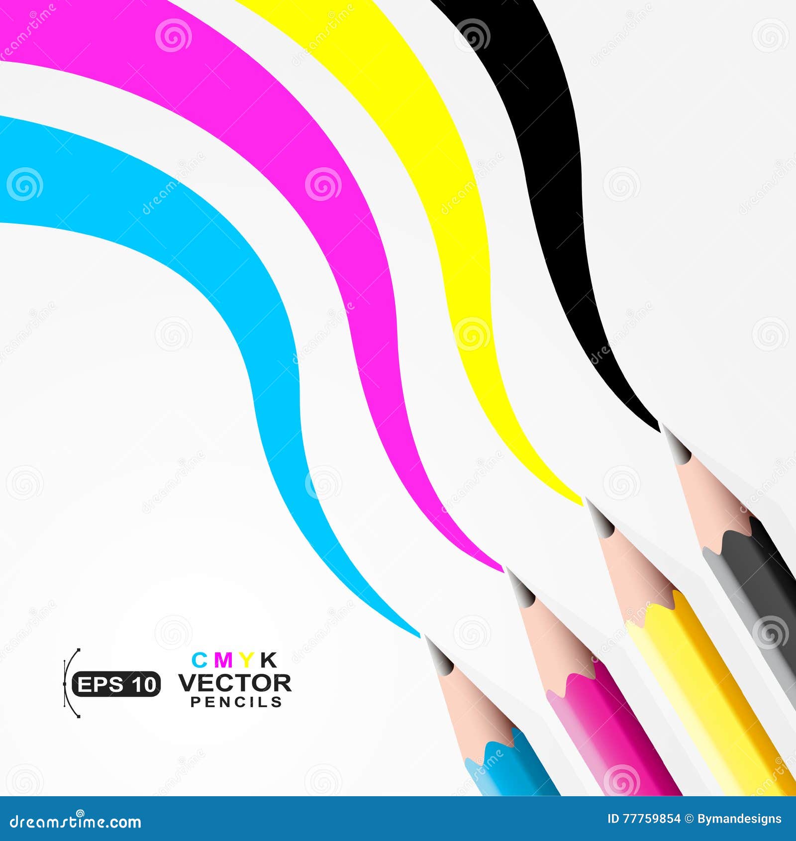 CMYK Pencils.Trace Left by CMYK Pencils Stock Vector - Illustration of ...