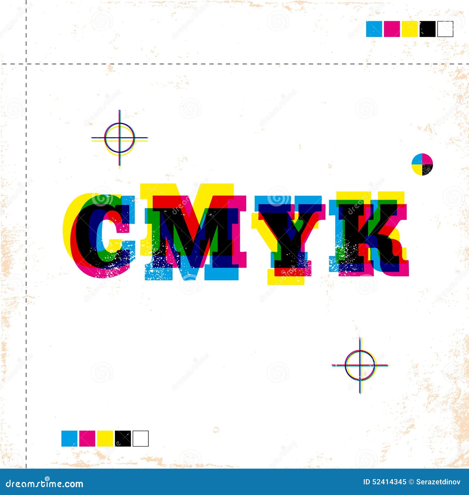 CMYK poster stock vector. Illustration of printing, mark - 52414345