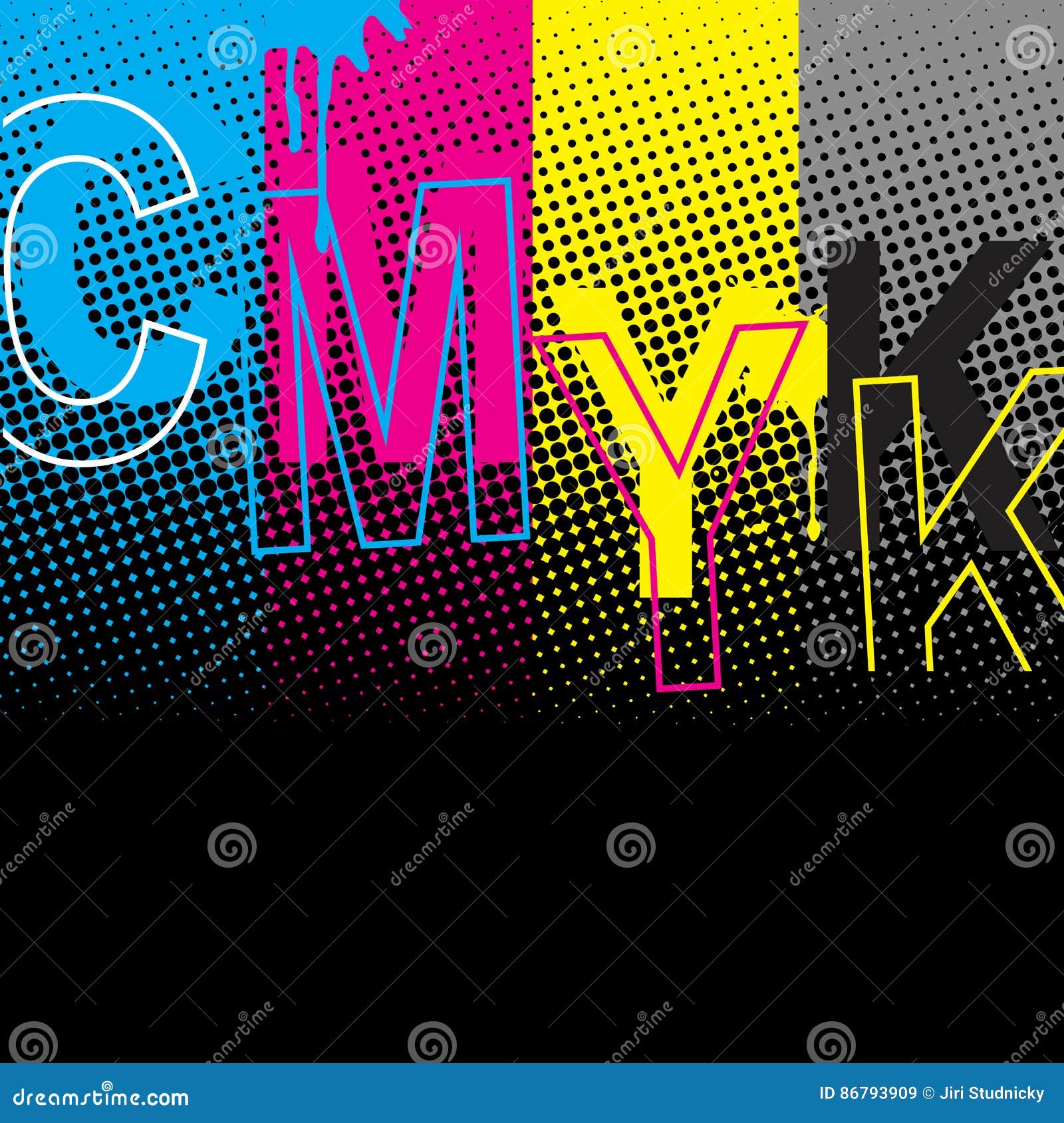 CMYK Print Colors Grunge Background Cartoon Vector | CartoonDealer.com ...