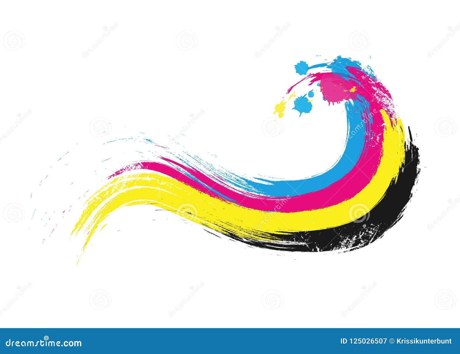 Cmyk Printing Colors Wave Illustration Stock Vector - Illustration of ...