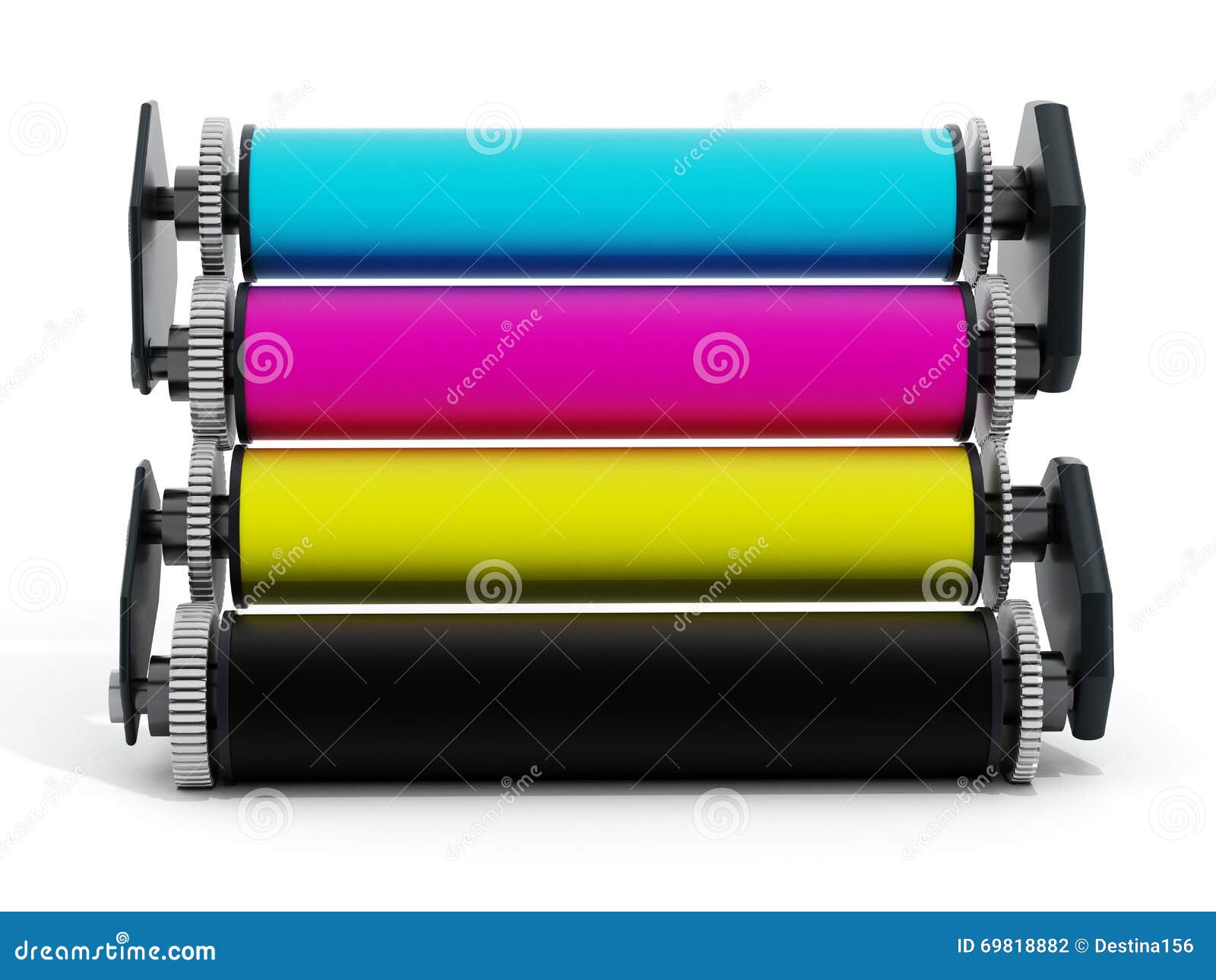CMYK printing cylinders stock illustration. Illustration of graphic ...