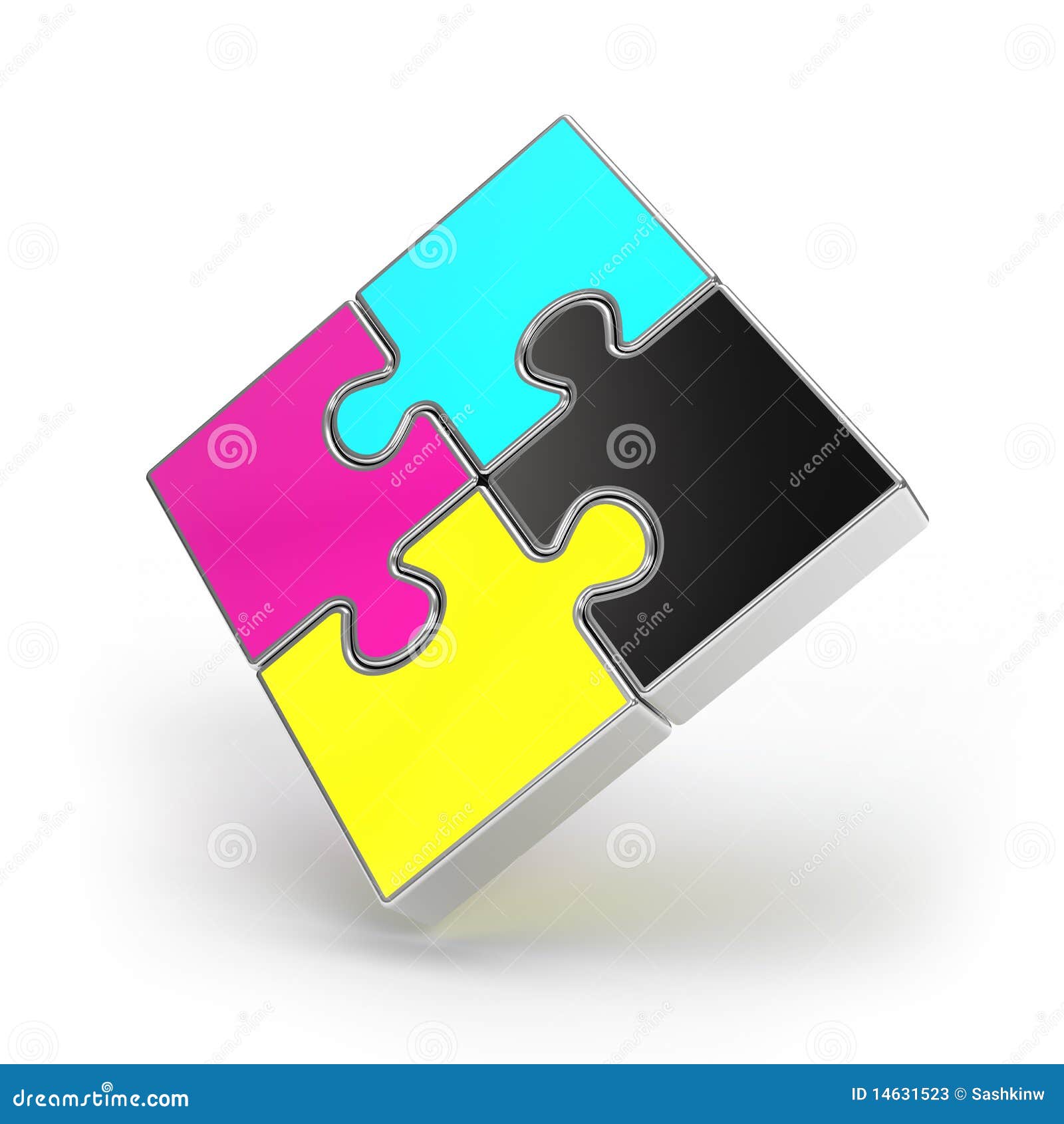 CMYK puzzle stock illustration. Illustration of magenta - 14631523