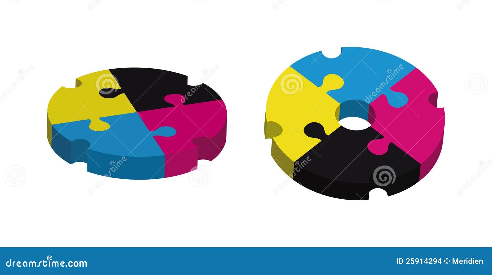 CMYK puzzle stock illustration. Illustration of element - 25914294
