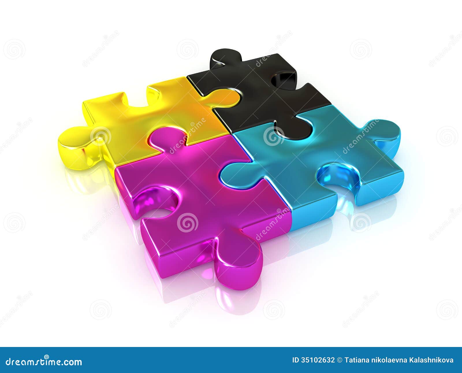 CMYK. Puzzle stock illustration. Illustration of concepts - 35102632