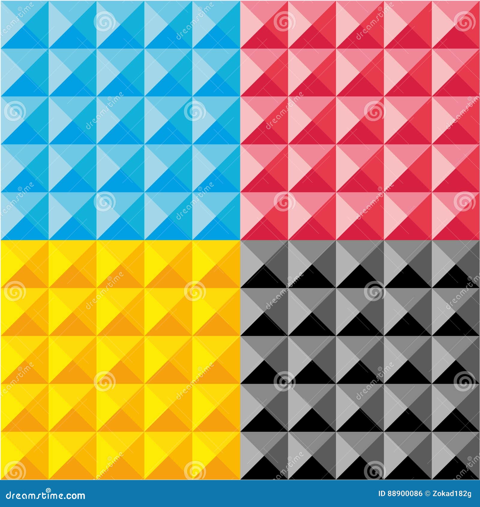 CMYK Pyramid Seamless Vector Pattern or Seamless Vector Background ...
