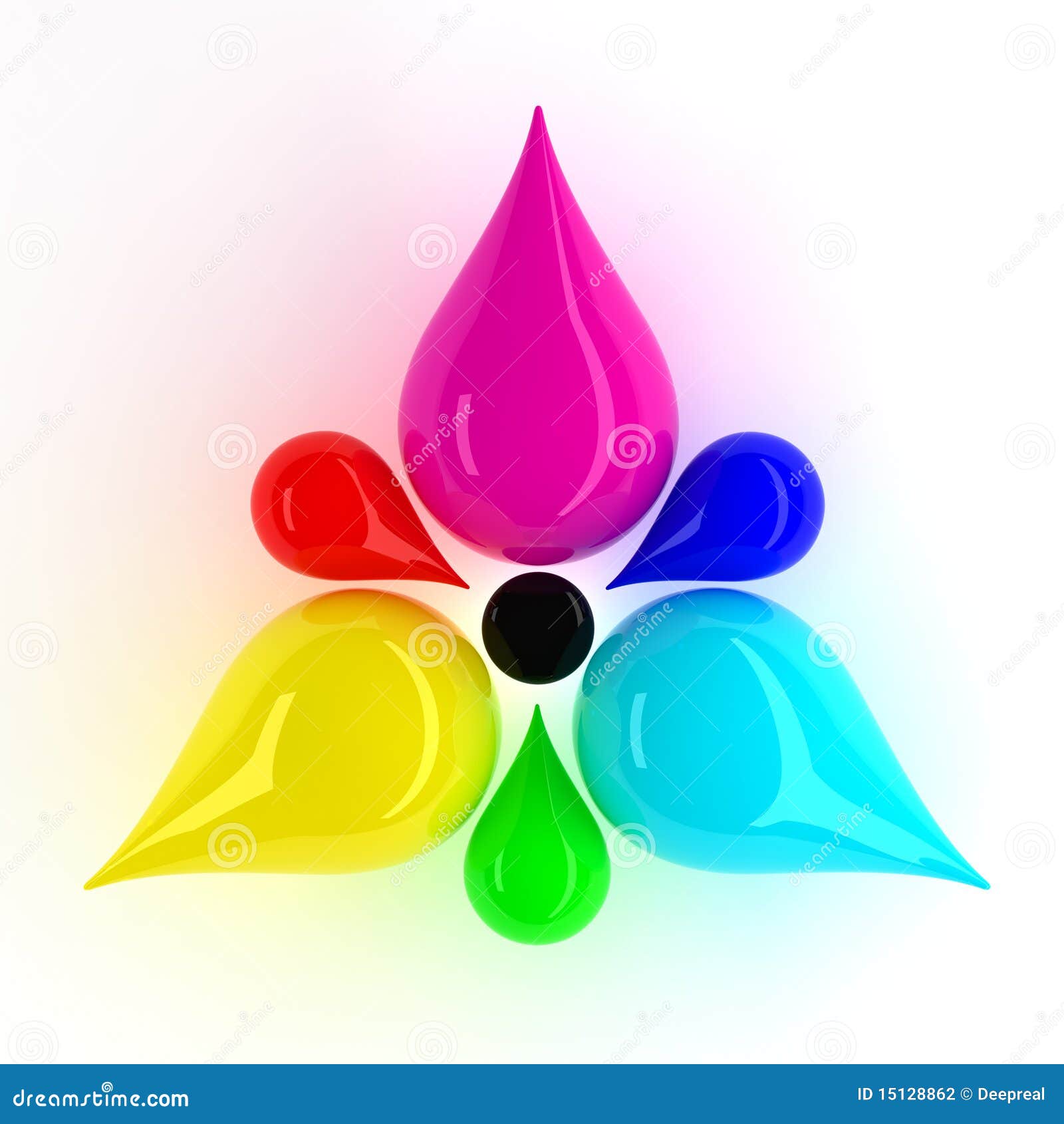 CMYK and RGB Flower stock illustration. Illustration of paint - 15128862