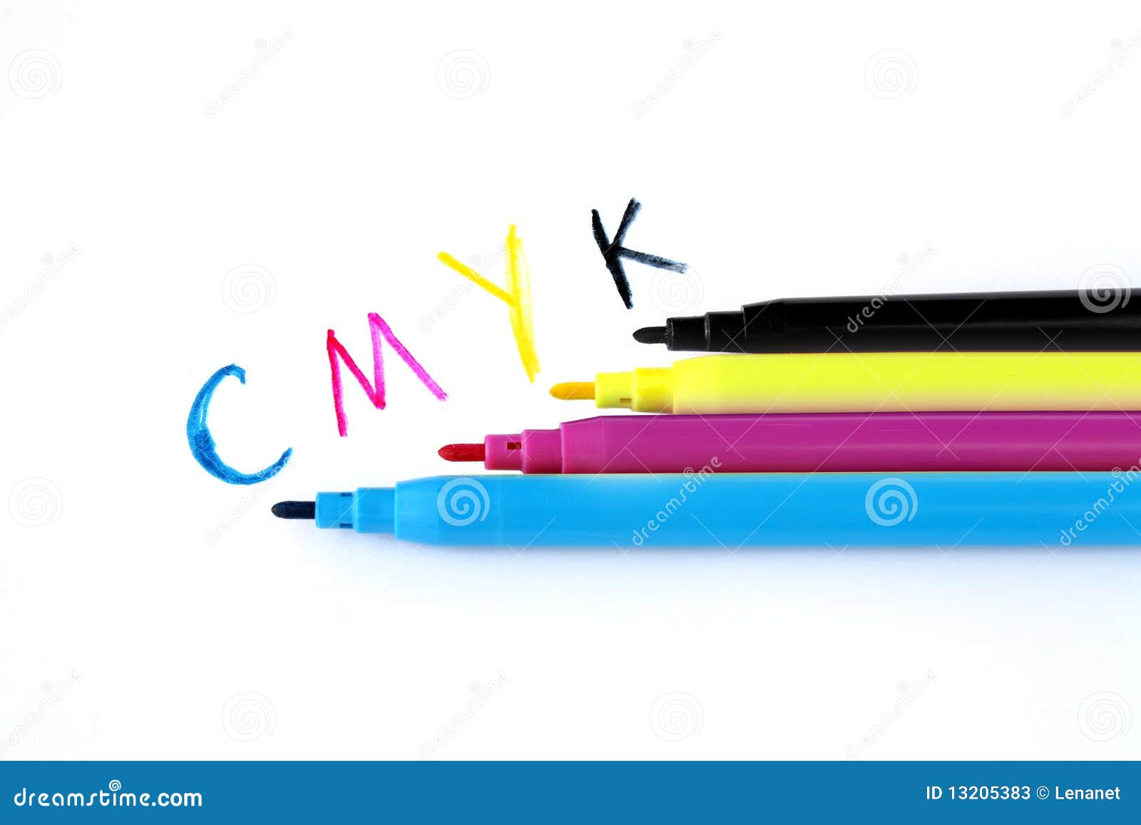 Cmyk soft tip pens stock image. Image of cmyk, black - 13205383