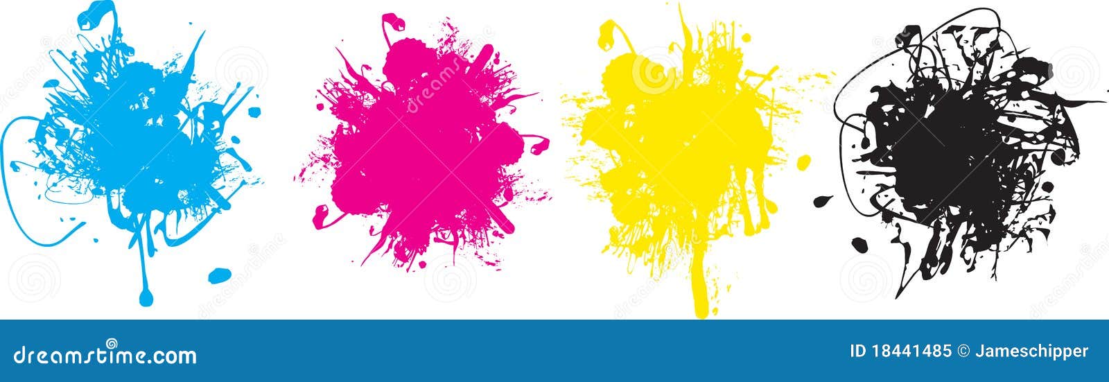Cmyk splashes stock vector. Illustration of decoration - 18441485