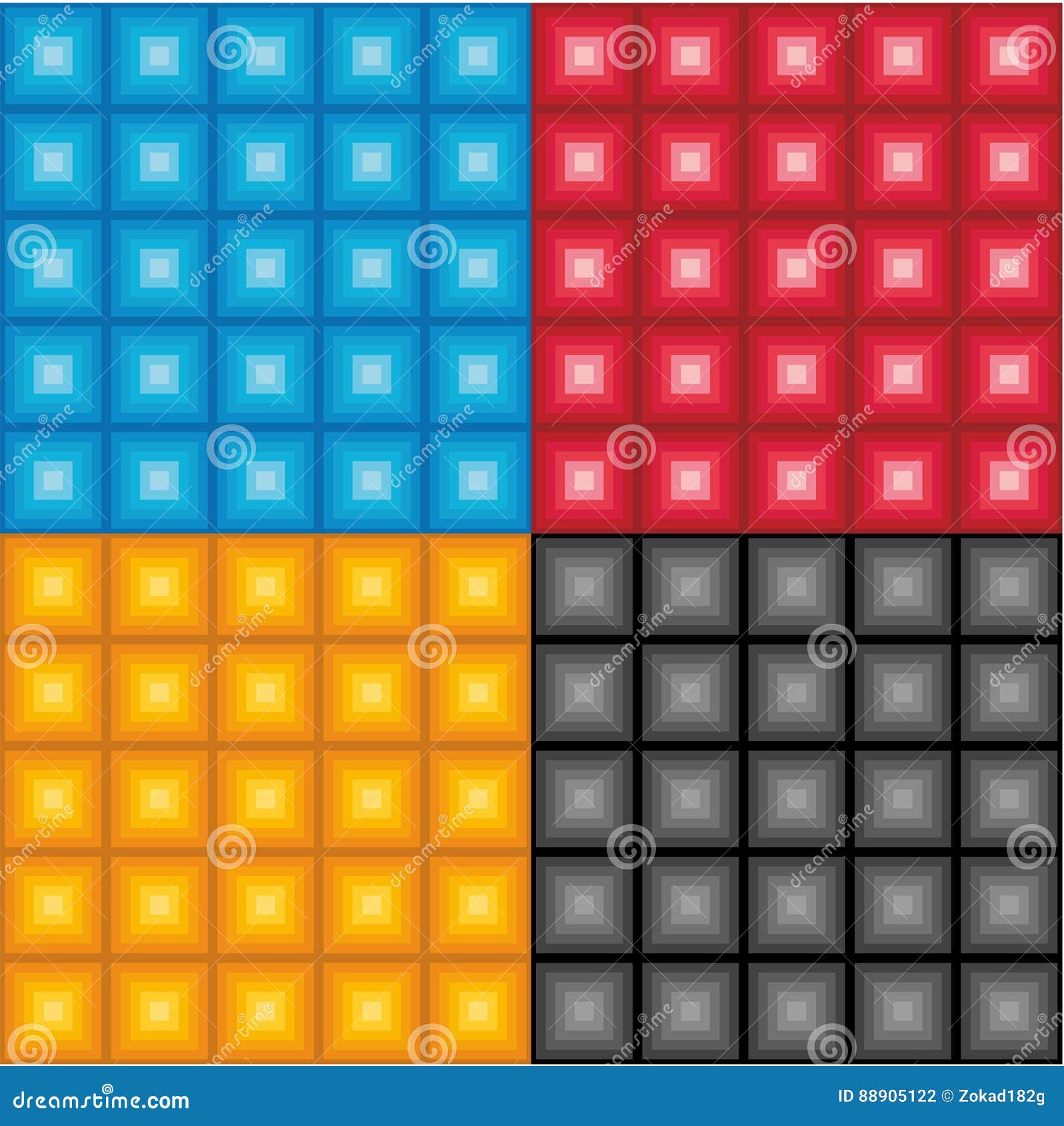 CMYK Square Seamless Vector Pattern or Seamless Vector Background Stock ...