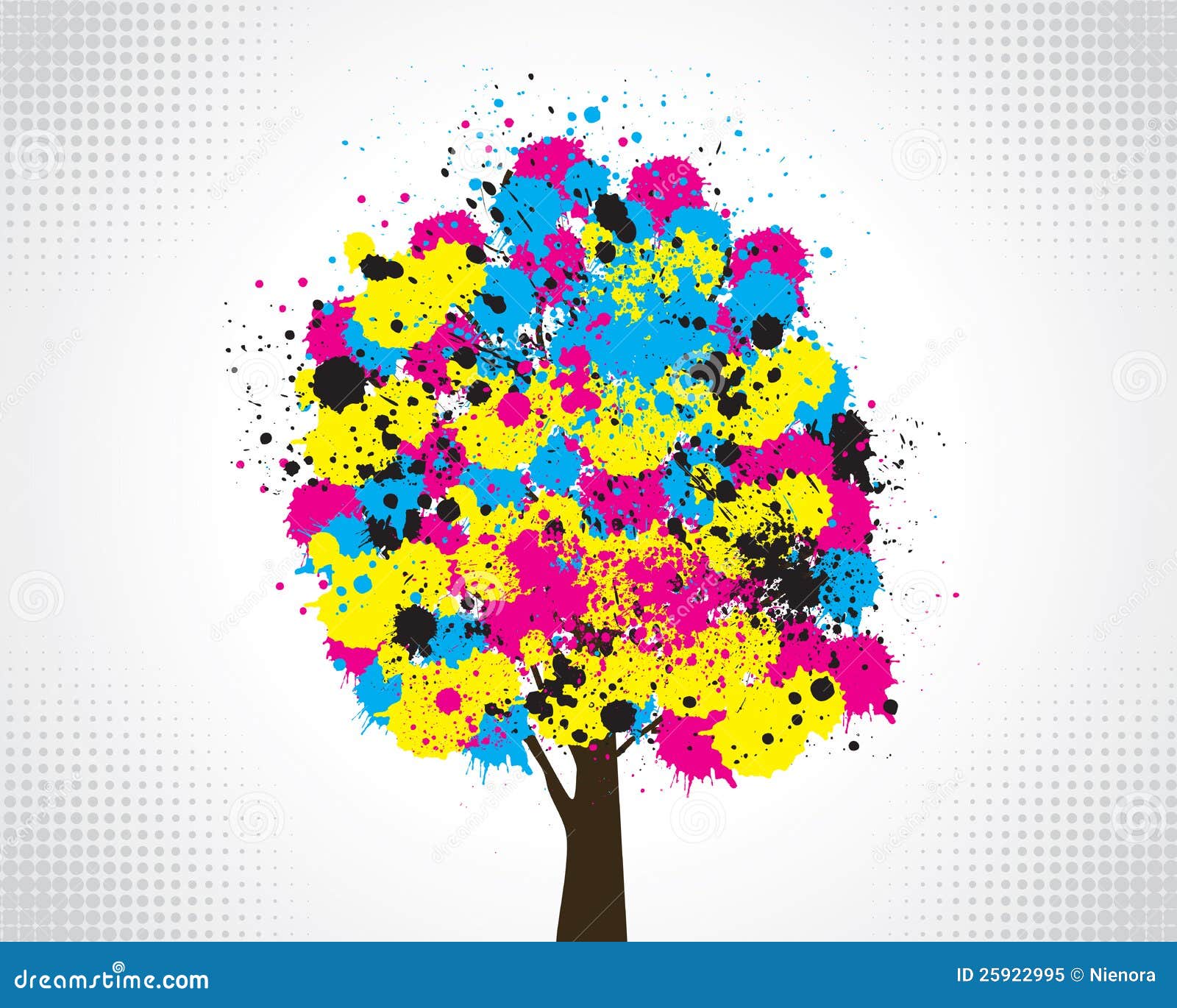 CMYK tree concept stock vector. Illustration of colorful - 25922995