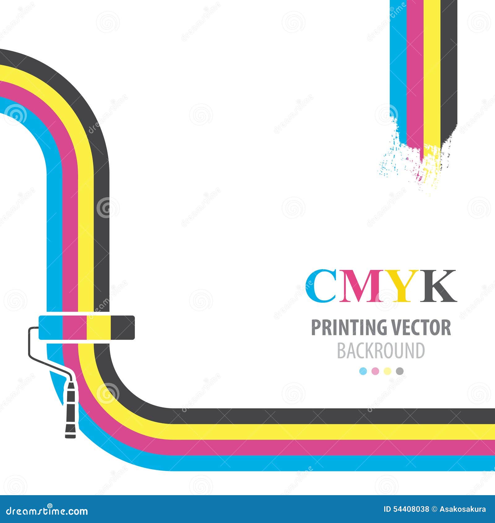 CMYK Vector Background. Print Colors Paint Roller. Stock Vector ...