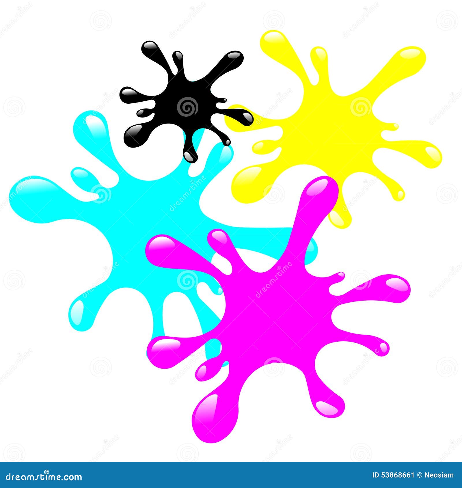 CMYK Splash Cartoon Vector | CartoonDealer.com #18004075