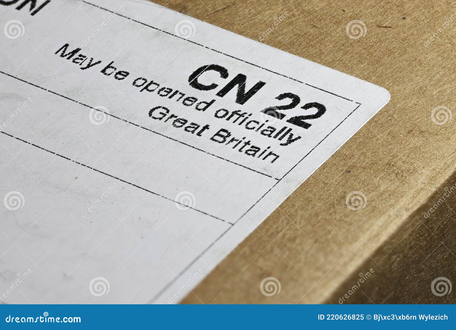 CN22 customs declaration stock image. Image of package - 220626825