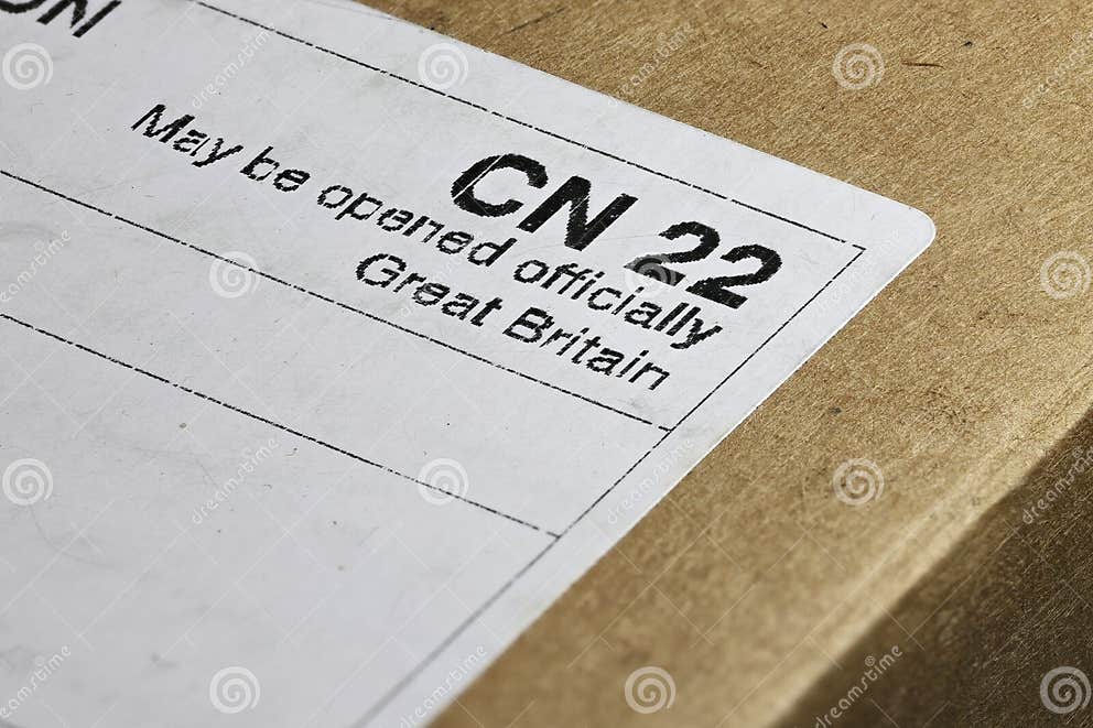 CN22 customs declaration stock image. Image of package - 220626825