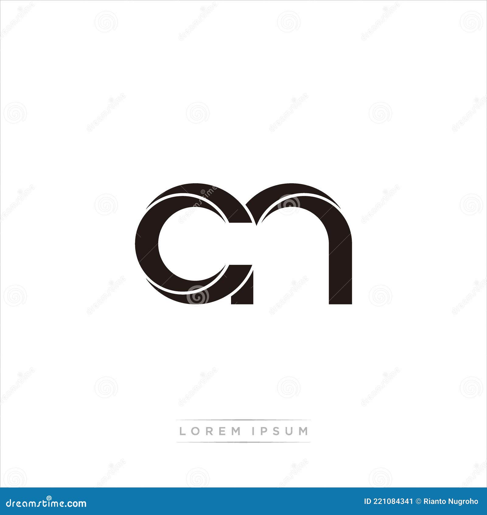 Cn Initial Letter Split Lowercase Modern Monogram Linked Outline ...