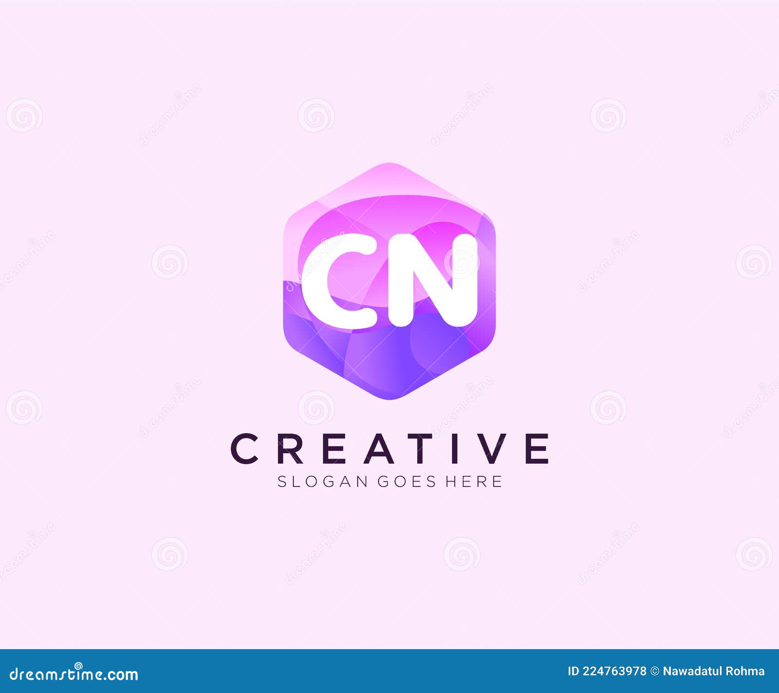 CN Initial Logo with Colorful Hexagon Modern Business Alphabet Logo ...