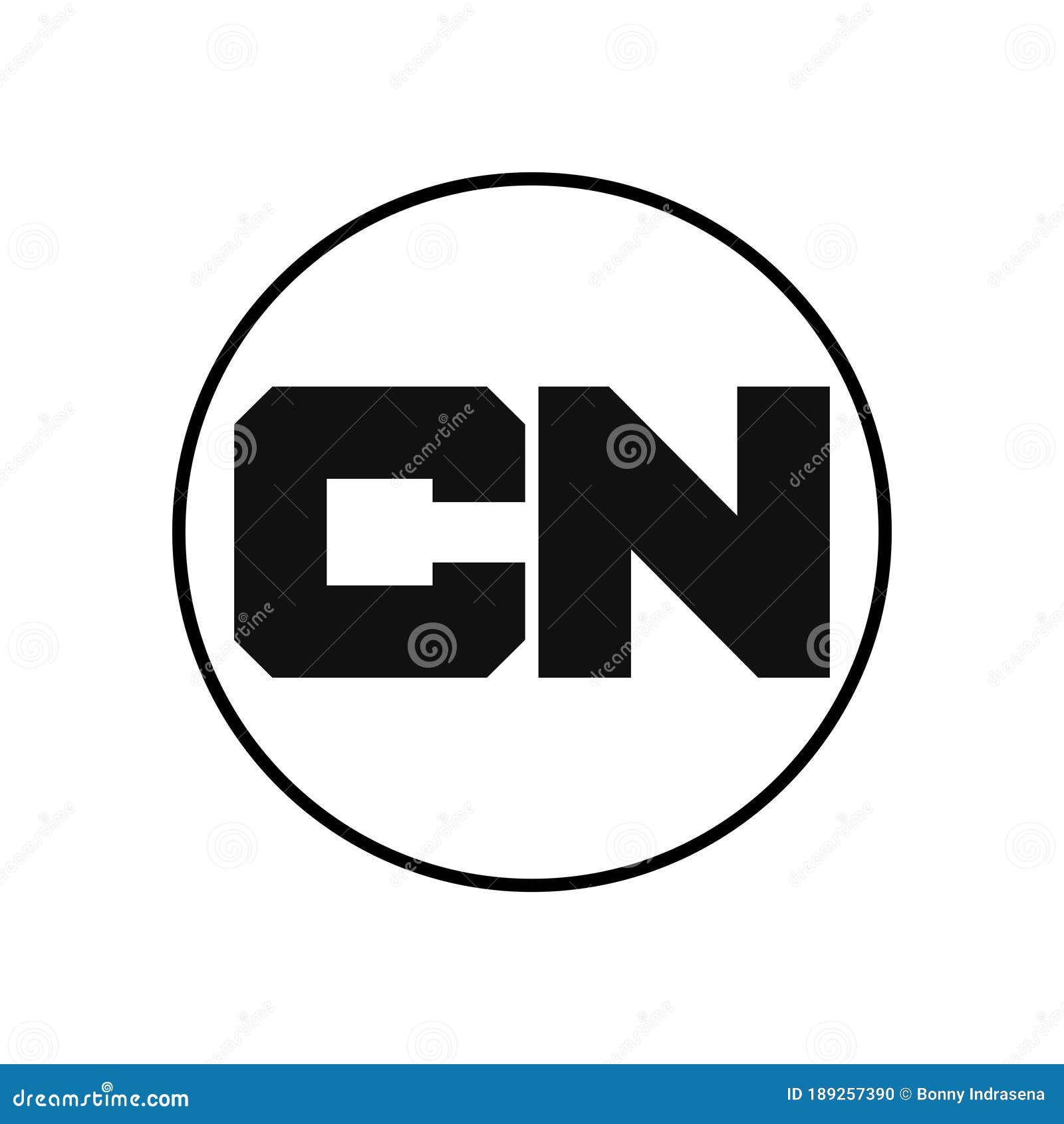 CN Letter Logo Design with Simple Style Stock Vector - Illustration of ...