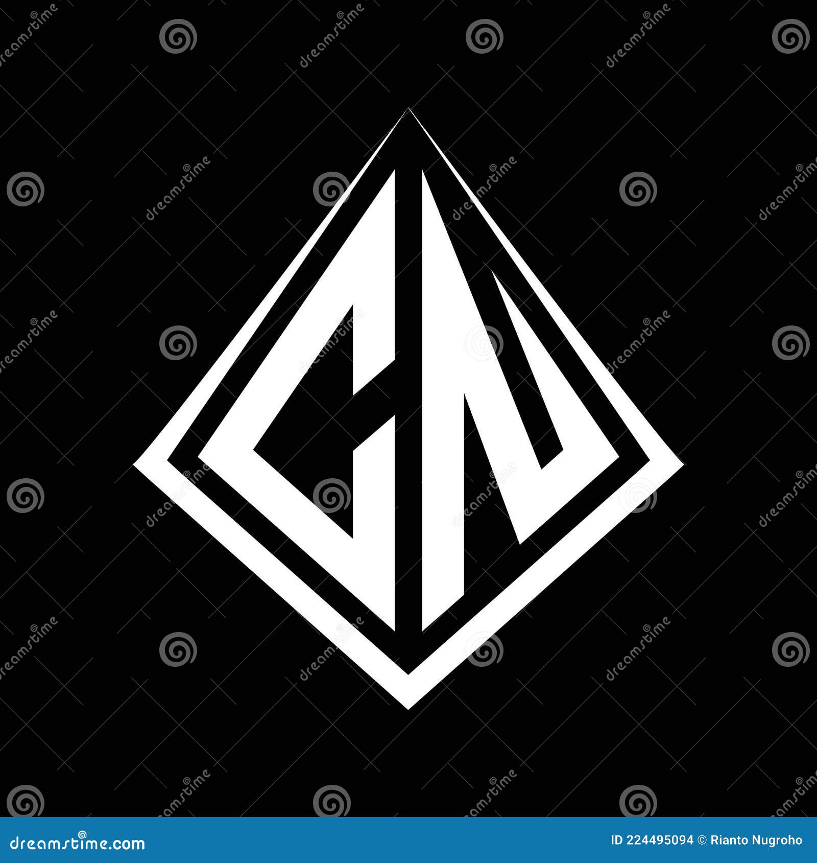 CN Logo Letters Monogram with Prisma Shape Design Template Stock Vector ...