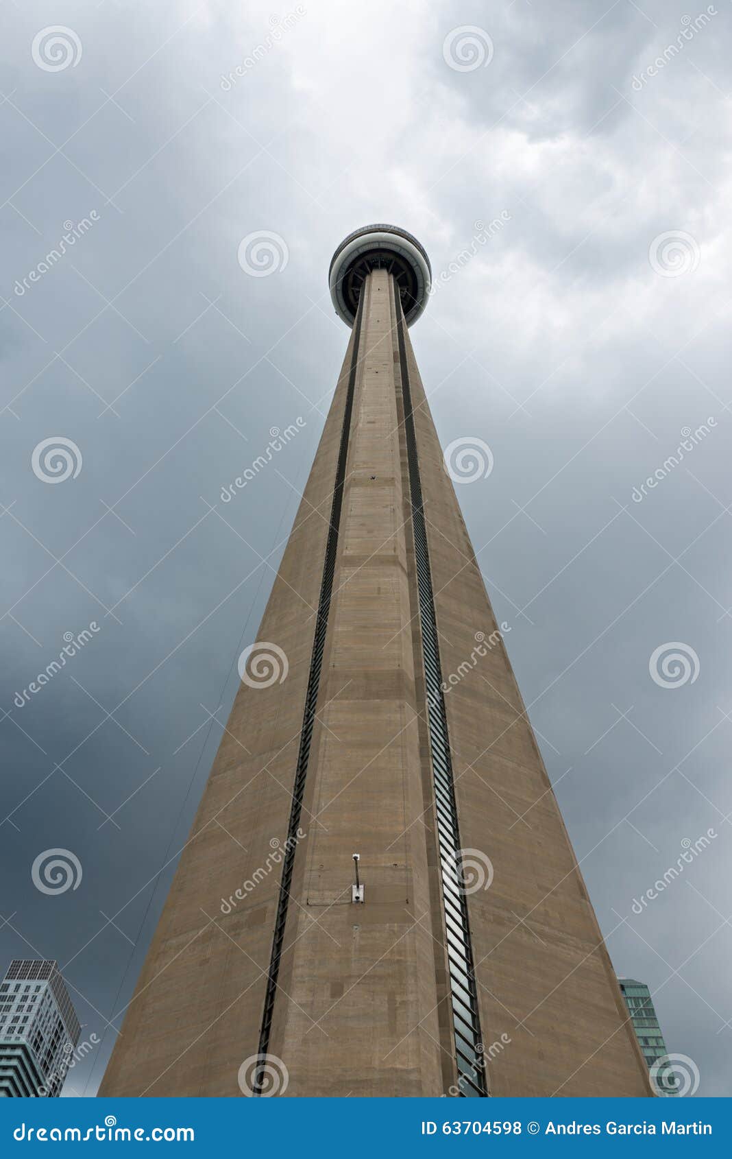 CN Tower Against a Cloudy Sky in Toronto, Canada Editorial Stock Photo ...