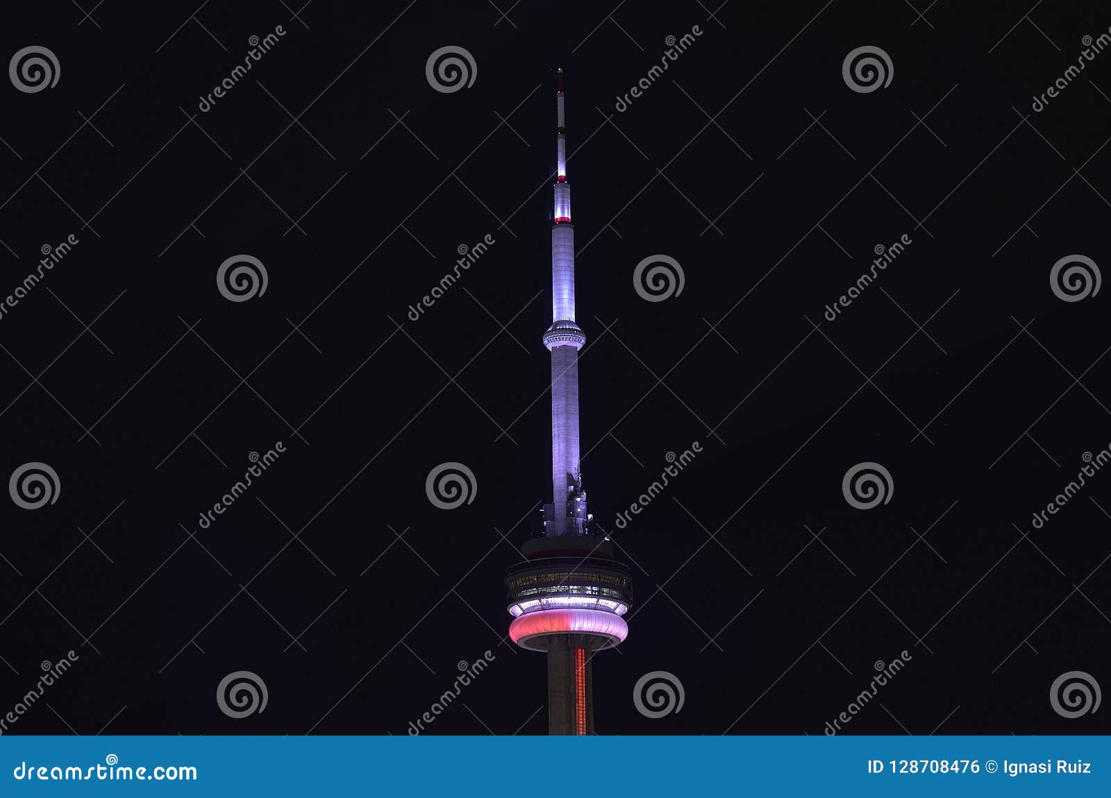 CNtower at night .Toronto editorial photo. Image of illuminated - 128708476