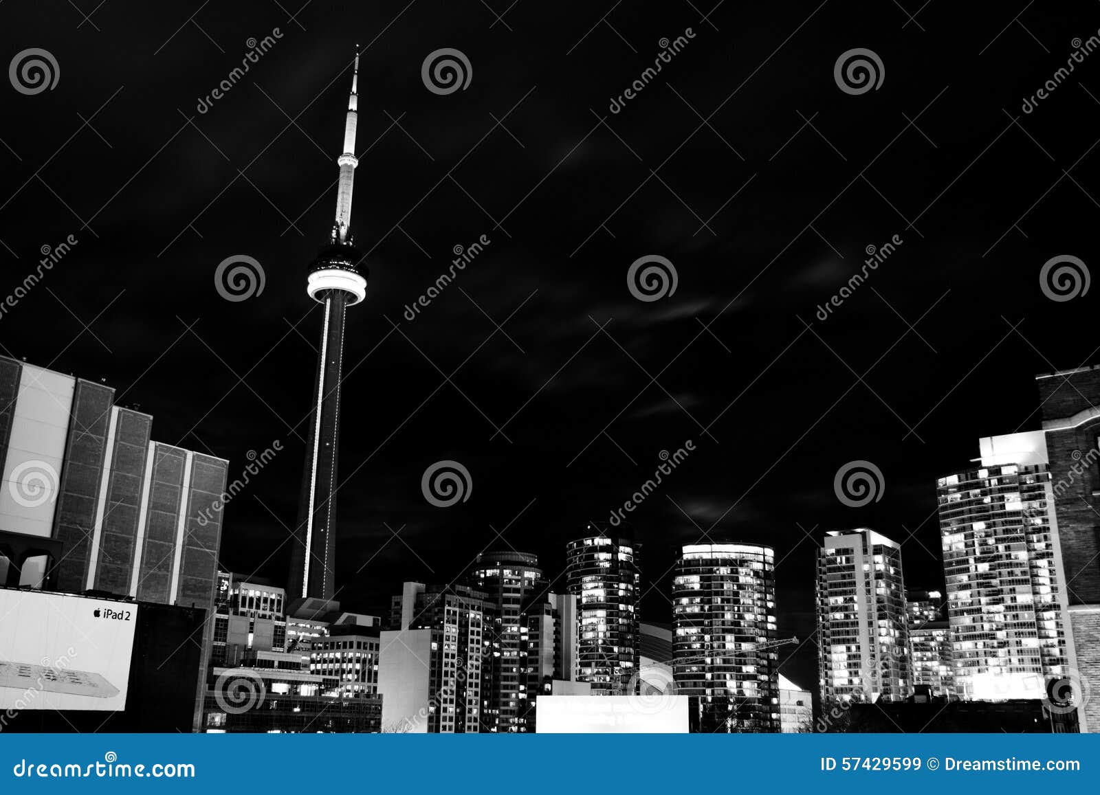 CN tower at night editorial stock image. Image of architecture - 57429599