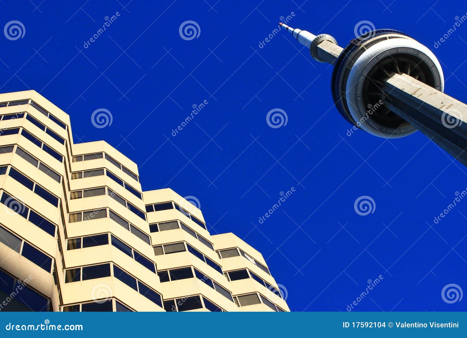 CN Tower and Office Building Editorial Stock Image - Image of sunny ...